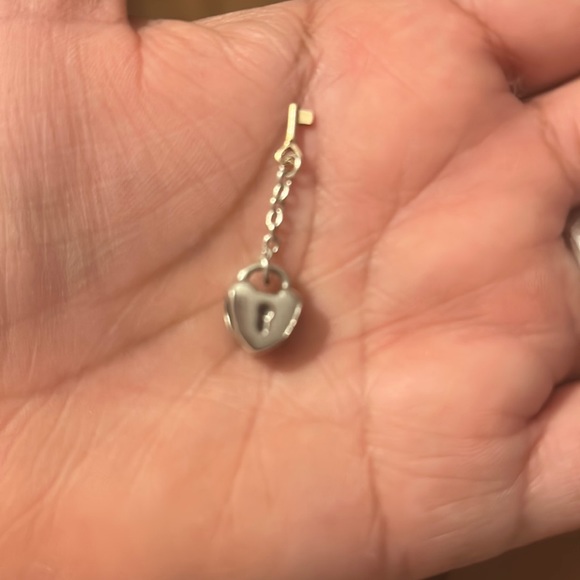 Pandora | Jewelry | Pandora Heart Lock Charm 4k Gold Key | Poshmark
